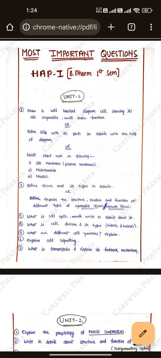 UNIT-1 Draw a well-labelled diagram of a cell showing its organelles, wit..