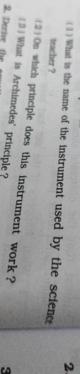 What is the name of the instrument used by the science teacher? On which