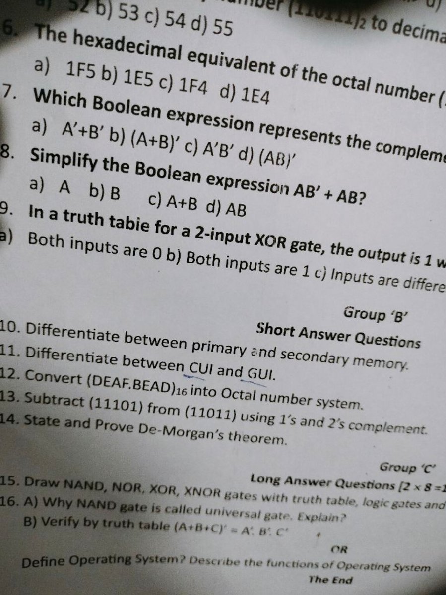 Draw NAND, NOR, XOR, XNOR gates with truth table, logic gates and A) Why