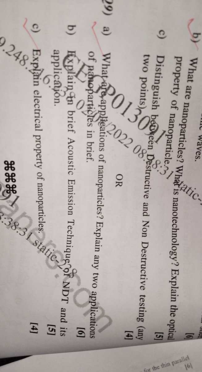 29) a) What are applications of nanoparticles? Explain any two applicatio..