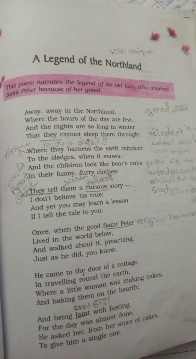 This poem narrates the legend of an old lady who angered Saint Peter beca..
