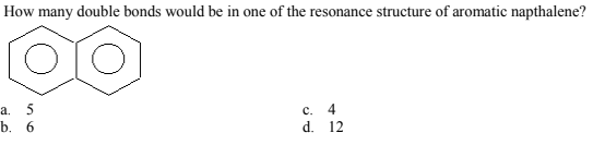 How many double bonds would be in one of the resonance structures of arom..