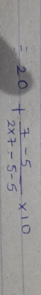 20 + (7.5 / (2 * 7 - 5.5)) * 10 | Filo