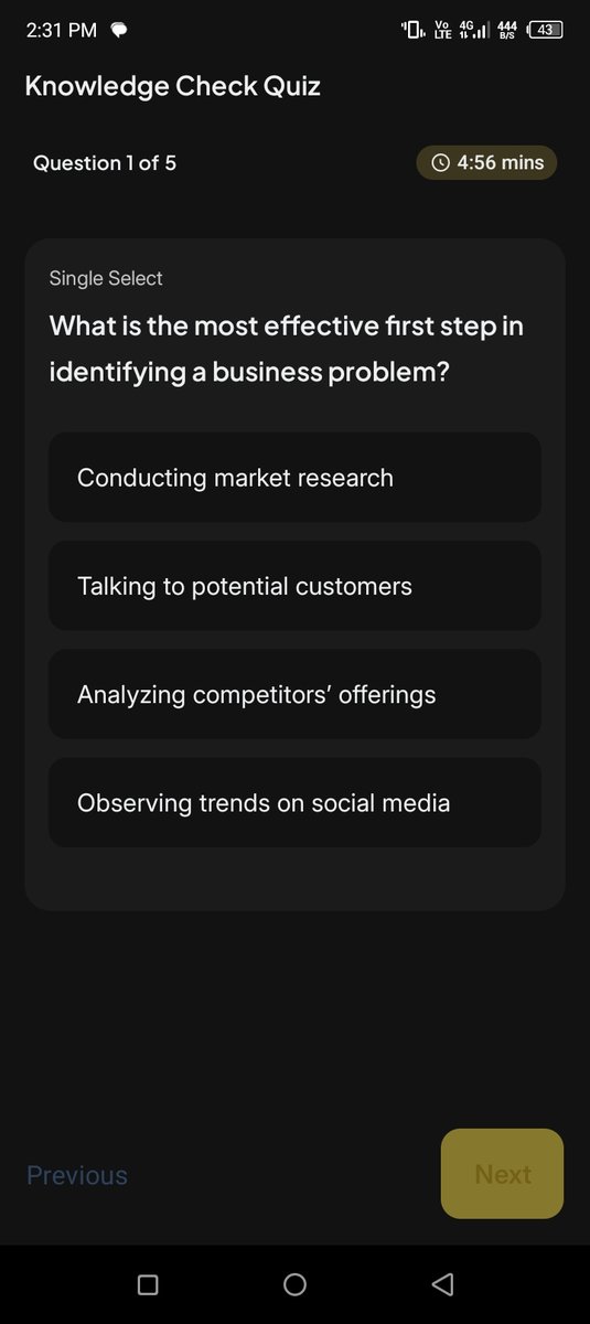 What is the most effective first step in identifying a business problem?