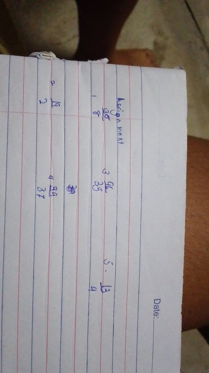 Assignment 35/8 19/2 396/35 39/37 13/4 | Filo