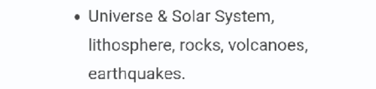 Universe & Solar System, lithosphere, rocks, volcanoes, earthquakes...
