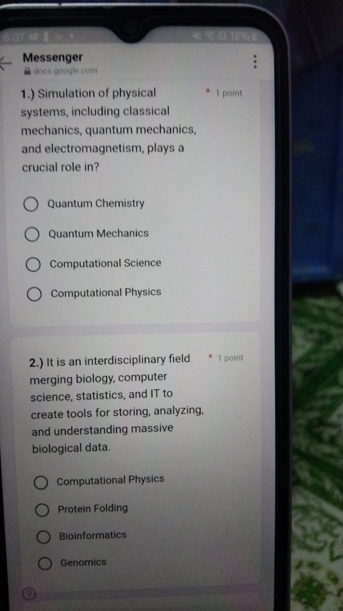 1.) Simulation of physical systems, including classical mechanics, quantu..