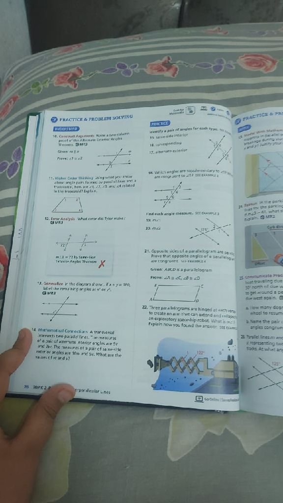 Find each angle measure. See example. Given a diagram with two intersecti..