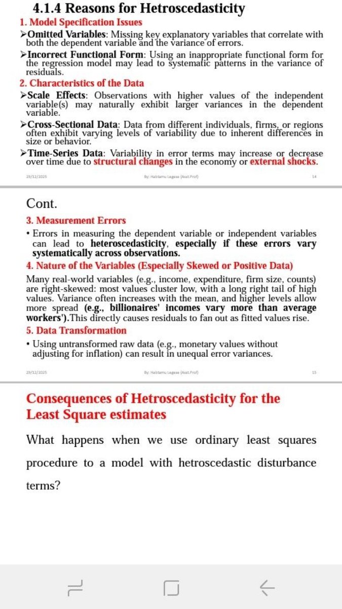 What happens when we use ordinary least squares procedure to a model with..