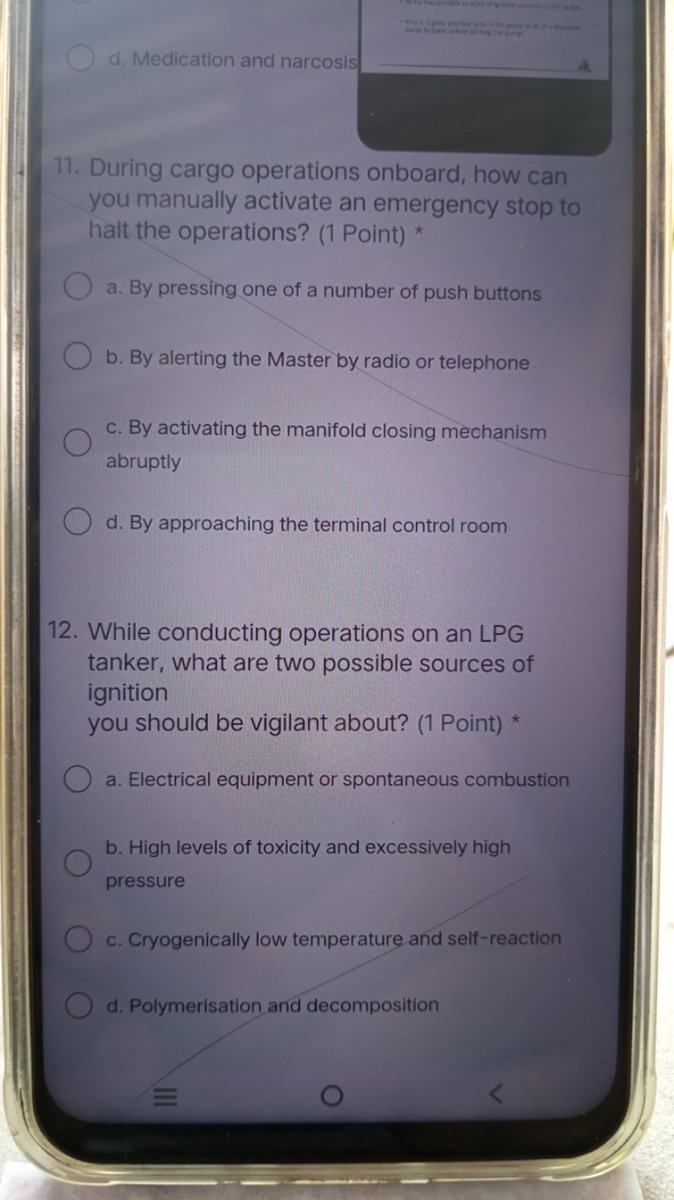 During cargo operations onboard, how can you manually activate an emergen..