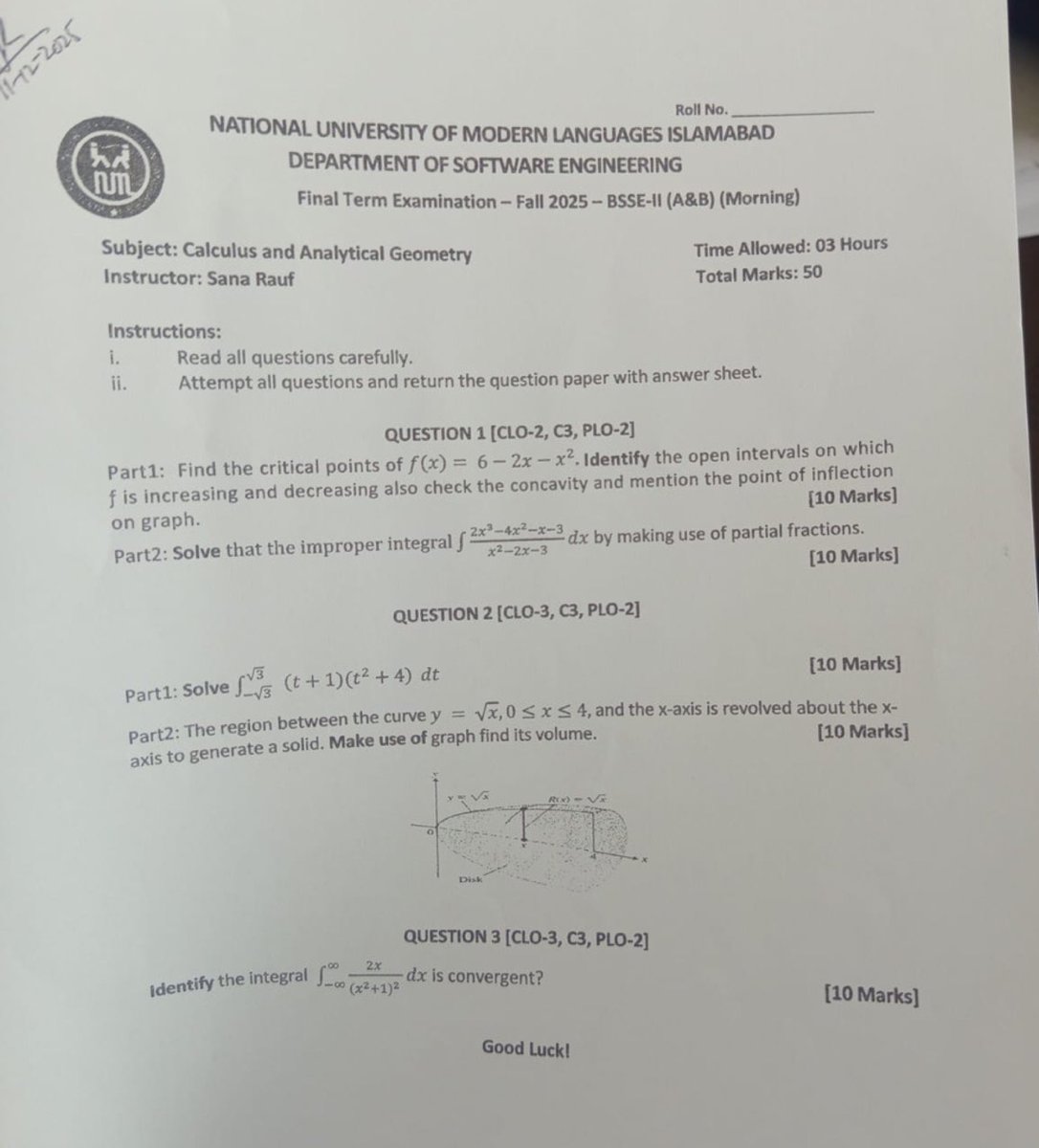 NATIONAL UNIVERSITY OF MODERN LANGUAGES ISLAMABAD DEPARTMENT OF SOFTWARE