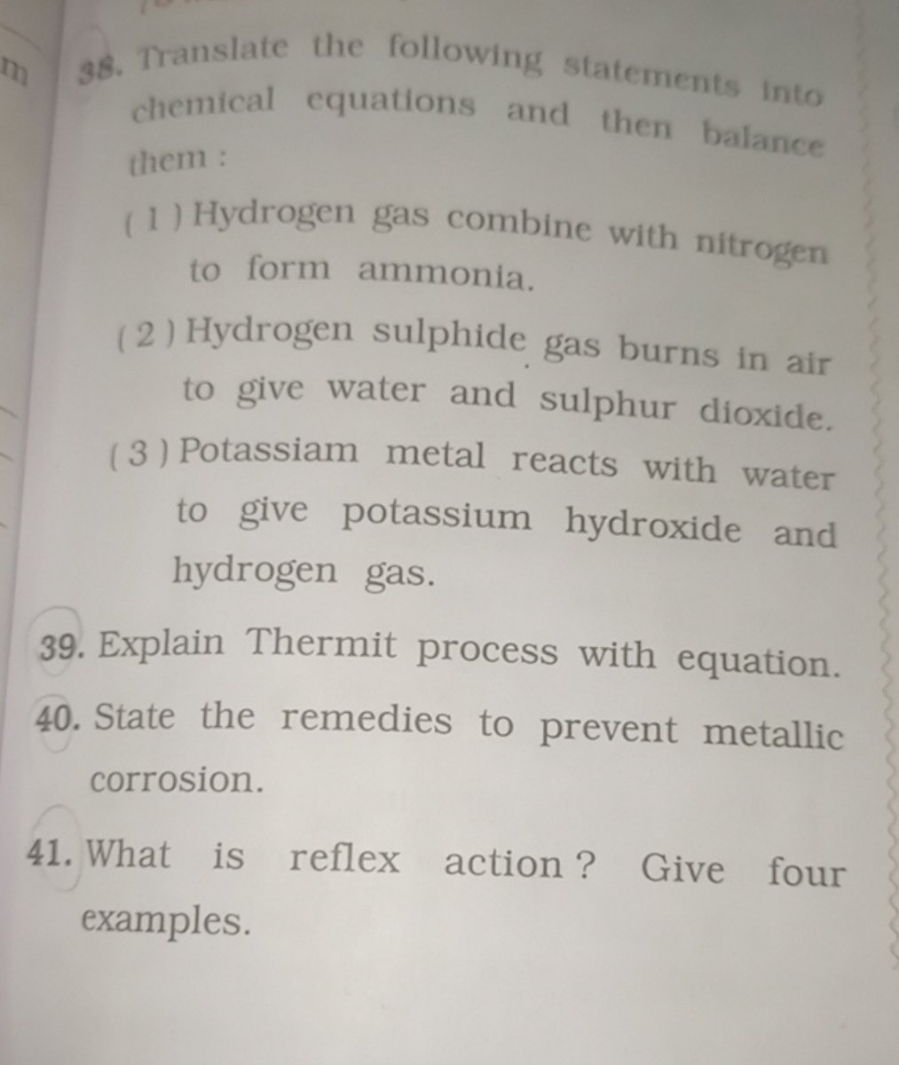 Translate the following statements into chemical equations and then balan..