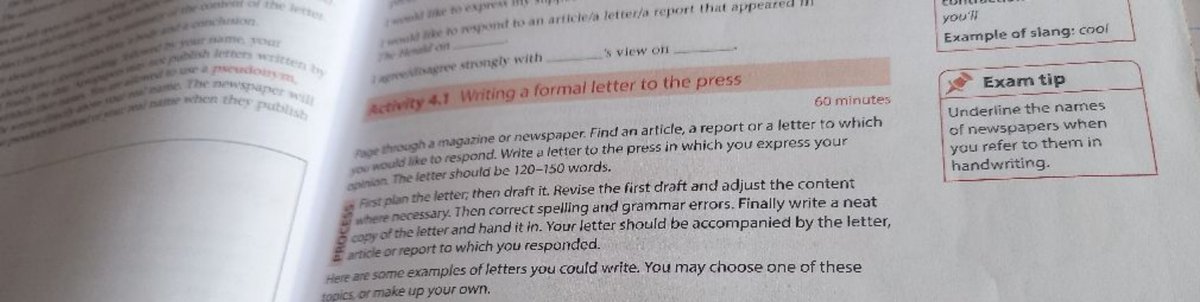 Activity 4.1 Writing a formal letter to the press (60 minutes) Page thro..