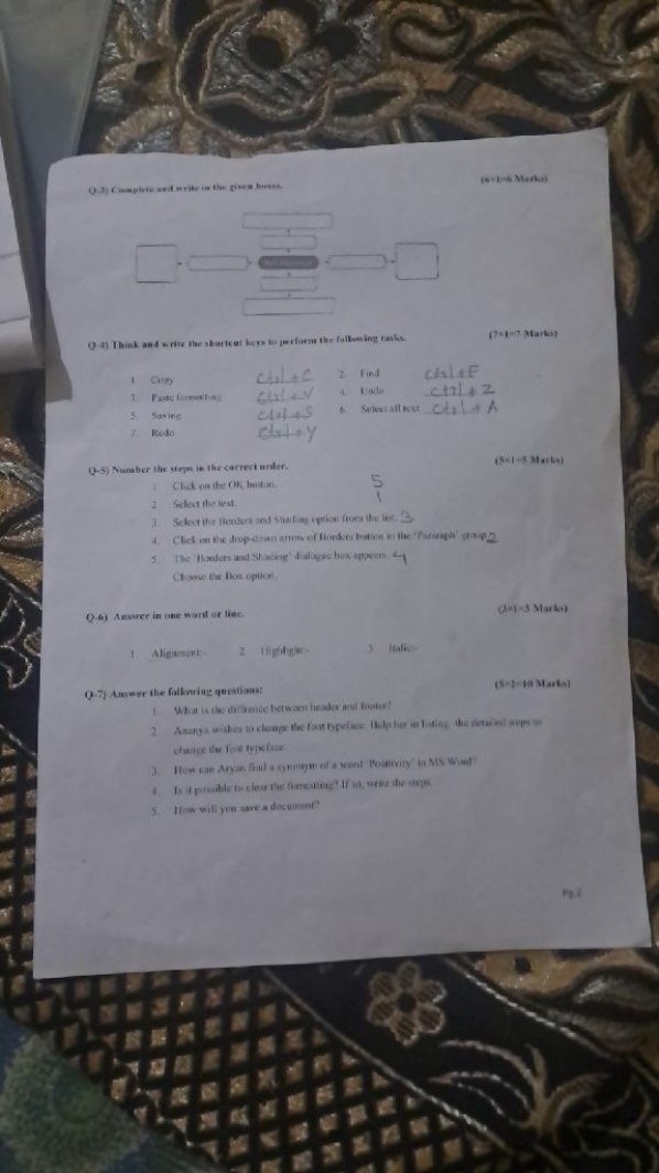 Q-3) Complete and write in the given boxes. (Image of a diagram with box..