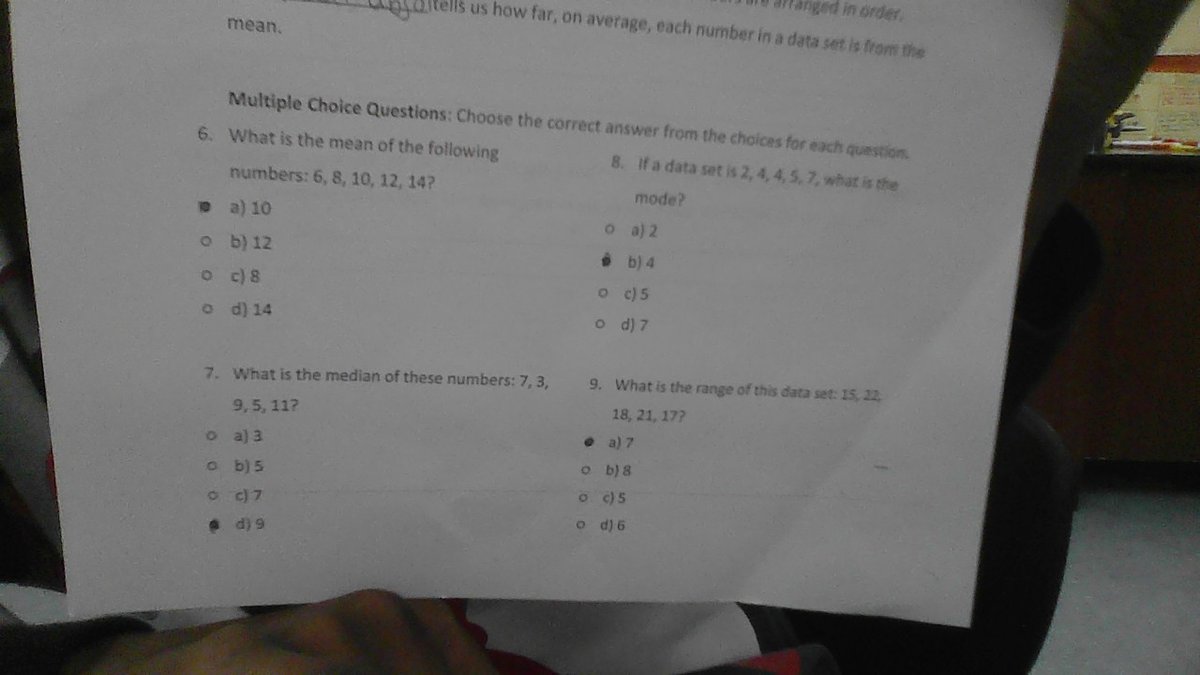 Multiple Choice Questions: Choose the correct answer from the choices for..