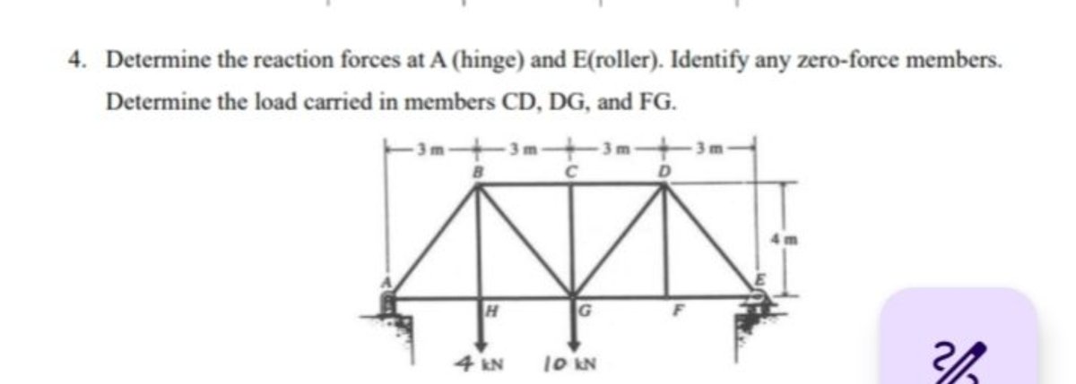 Determine the reaction forces at A (hinge) and E (roller). Identify any z..