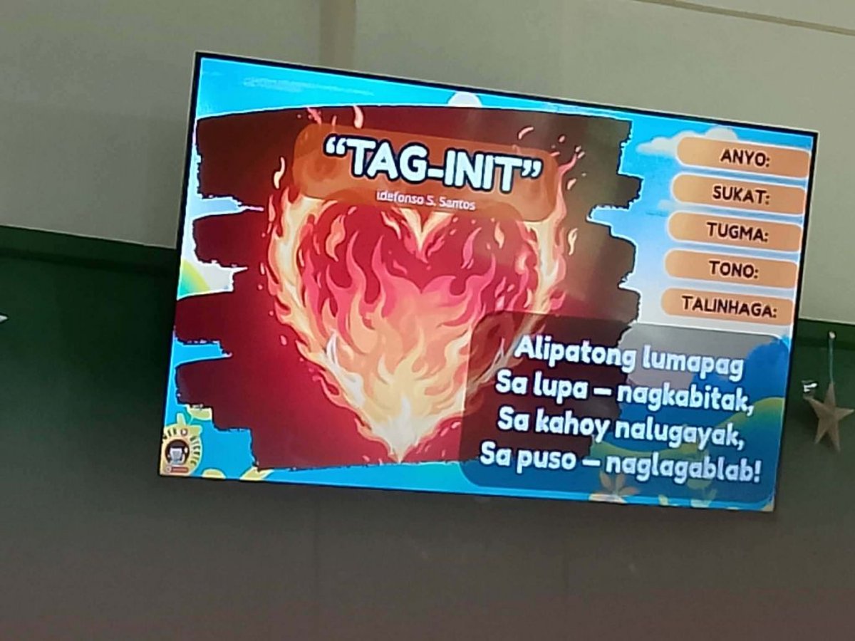 Here's the poem "TAG-INIT" by Ildefonso S. Santos: Alipatong lumapag Sa