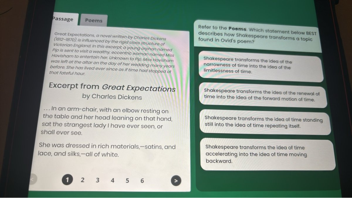 Refer to the Poems. Which statement below BEST describes how Shakespeare