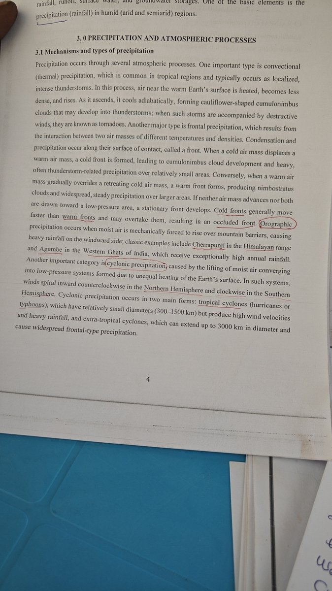 3.0 PRECIPITATION AND ATMOSPHERIC PROCESSES 3.1 Mechanisms and types of
