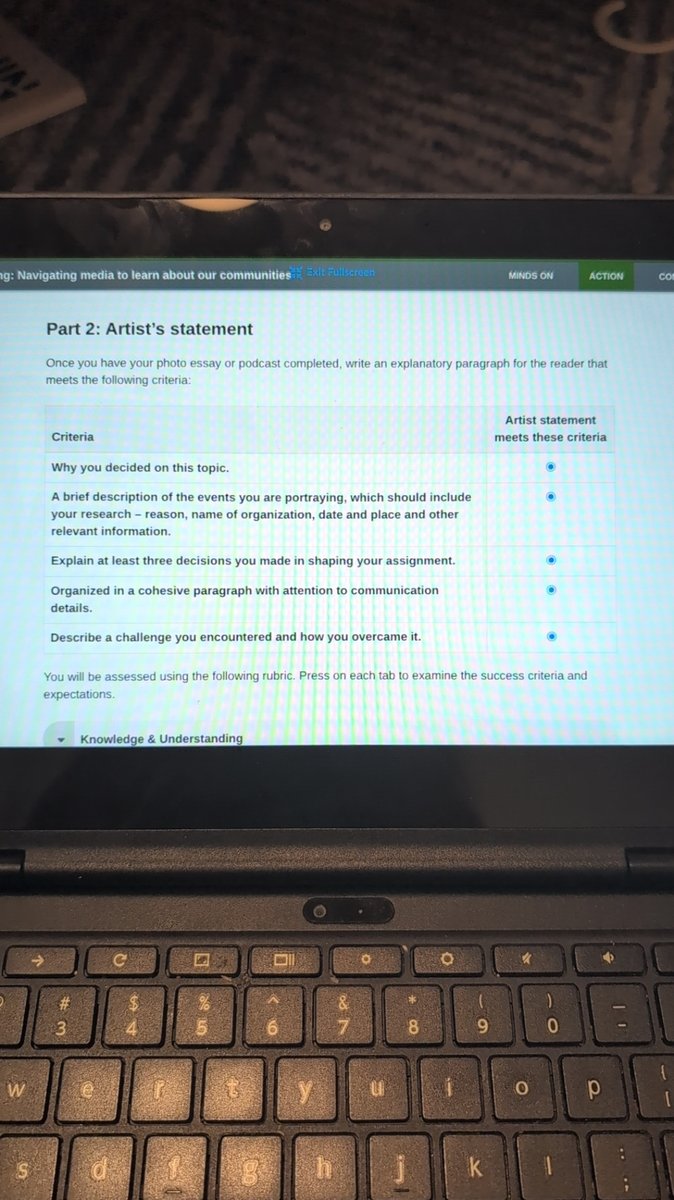 Part 2: Artist's statement Once you have your photo essay or podcast com..