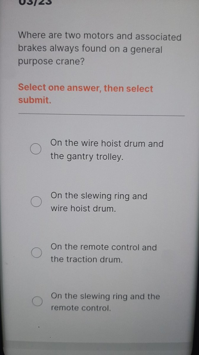 Where are two motors and associated brakes always found on a general purp..