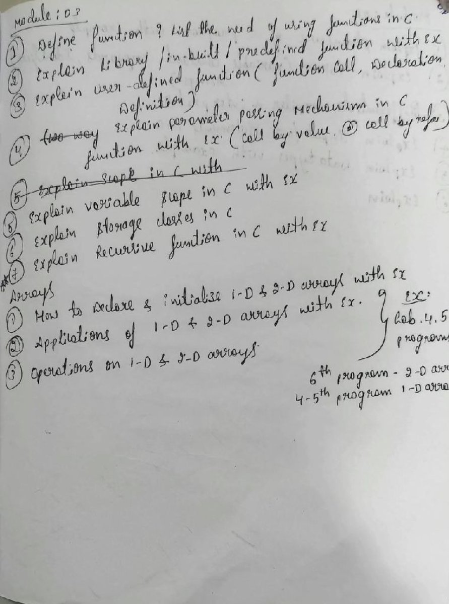 Module: 03 Define function and state the need of using functions in C. E..