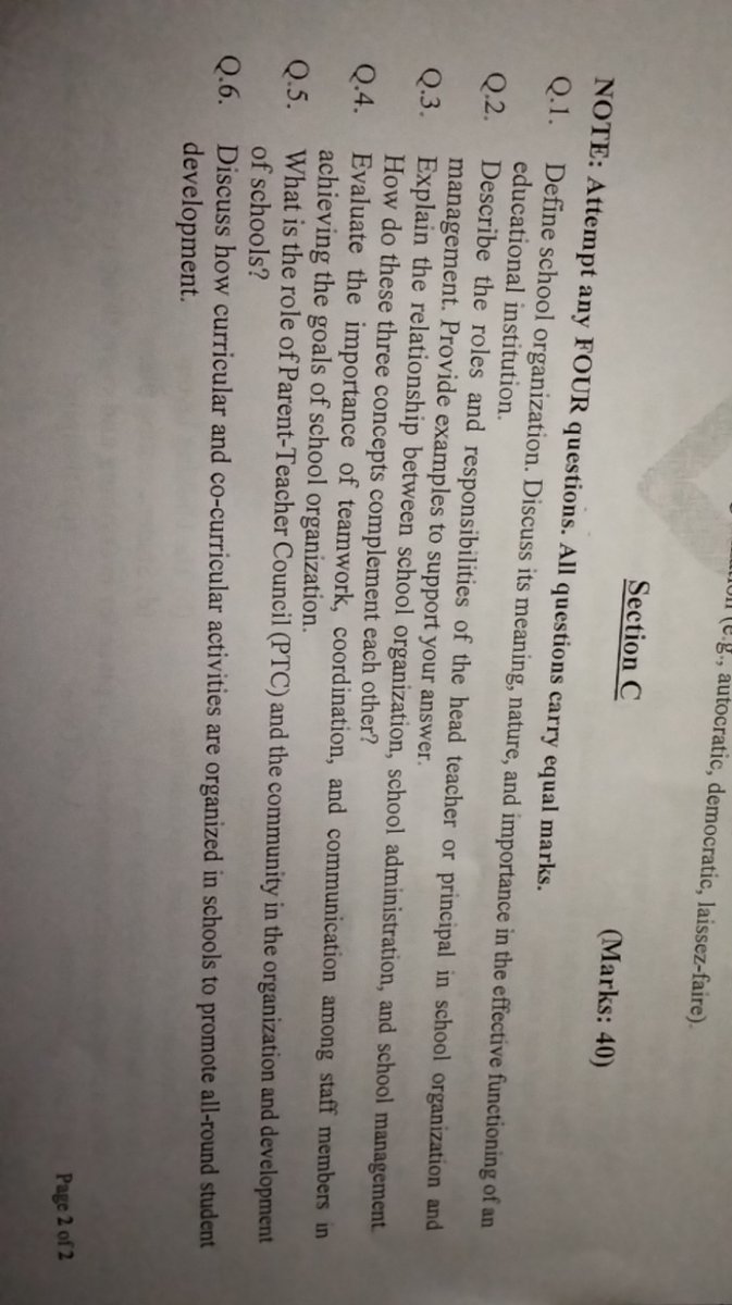 NOTE: Attempt any FOUR questions. All questions carry equal marks. Q.1.