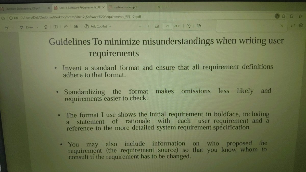 Guidelines To minimize misunderstandings when writing user requirements