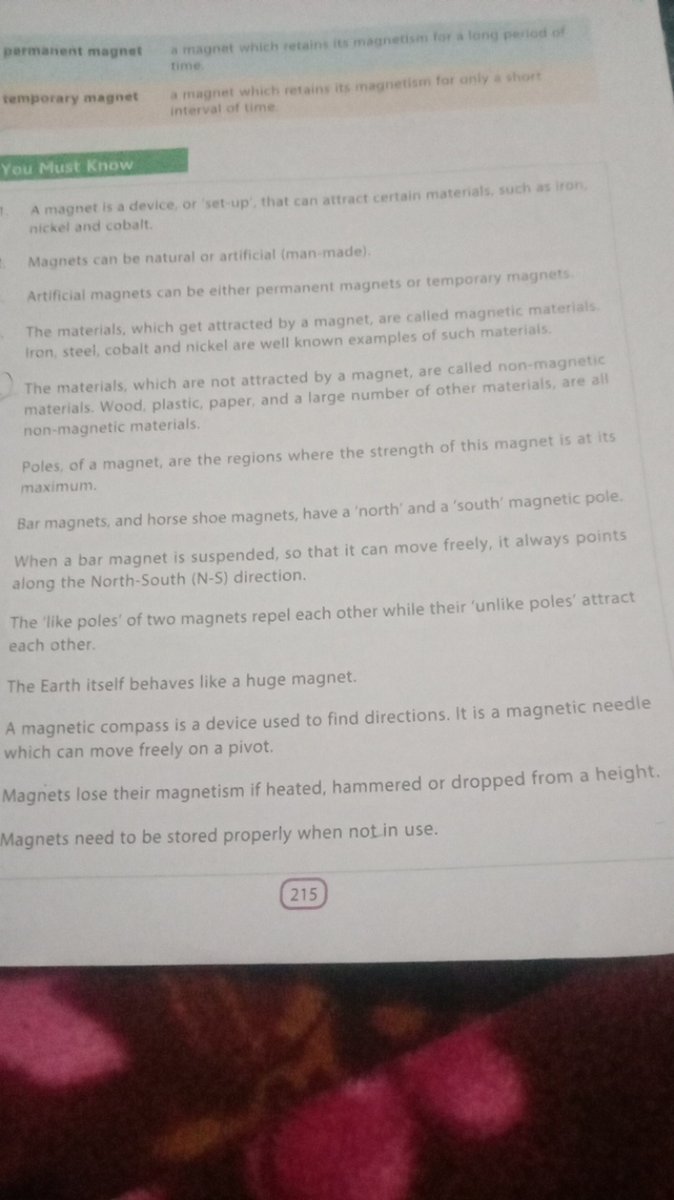 permanent magnet a magnet which retains its magnetism for a long period o..