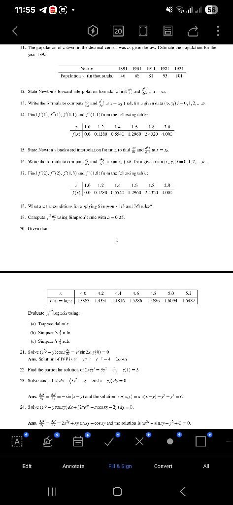 The population of a town in the decimal census was as given below. Estima..