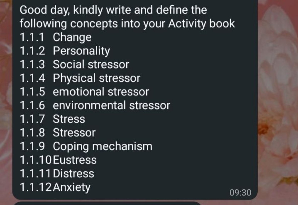 Good day, kindly write and define the following concepts into your Activi..