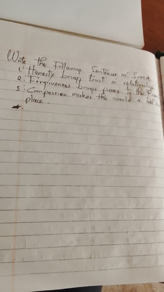 Write the following sentences in SVOCA: Honesty brings trust in relations..