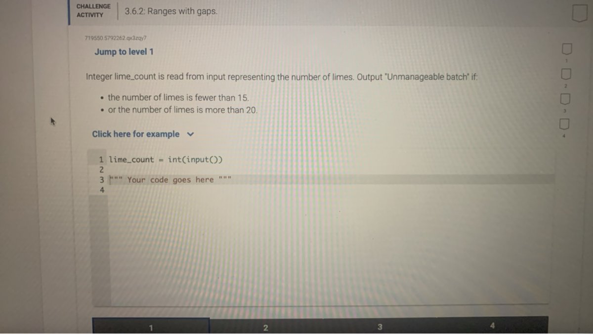 Integer lime_count is read from input representing the number of limes. O..