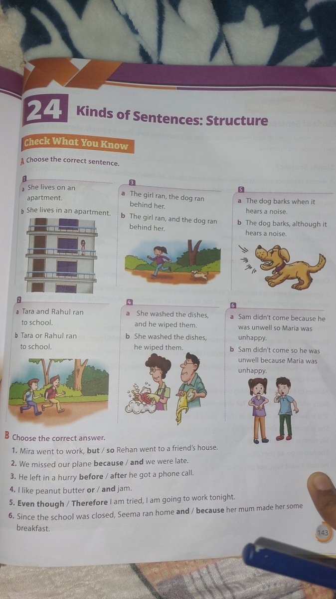 Kinds of Sentences: Structure Check What You Know A Choose the correct