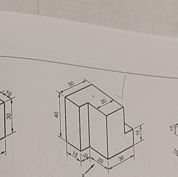 Draw the top view, side view, and front view of the given 3D object...