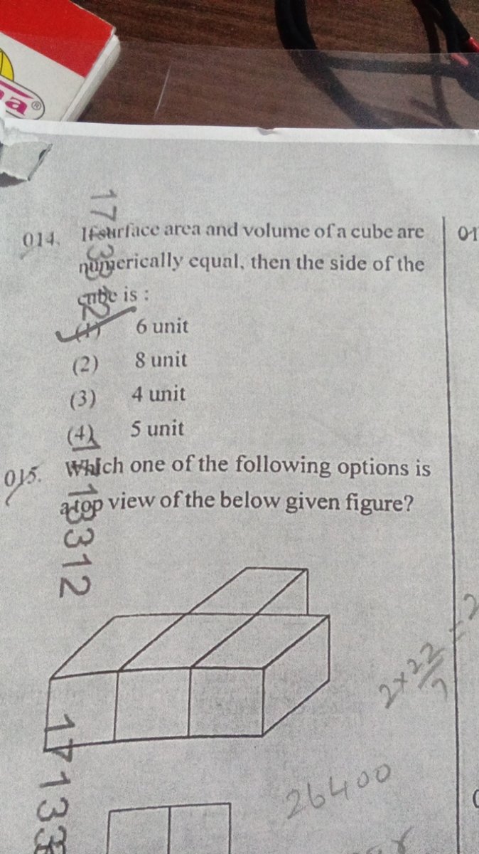 If surface area and volume of a cube are numerically equal, then the side..