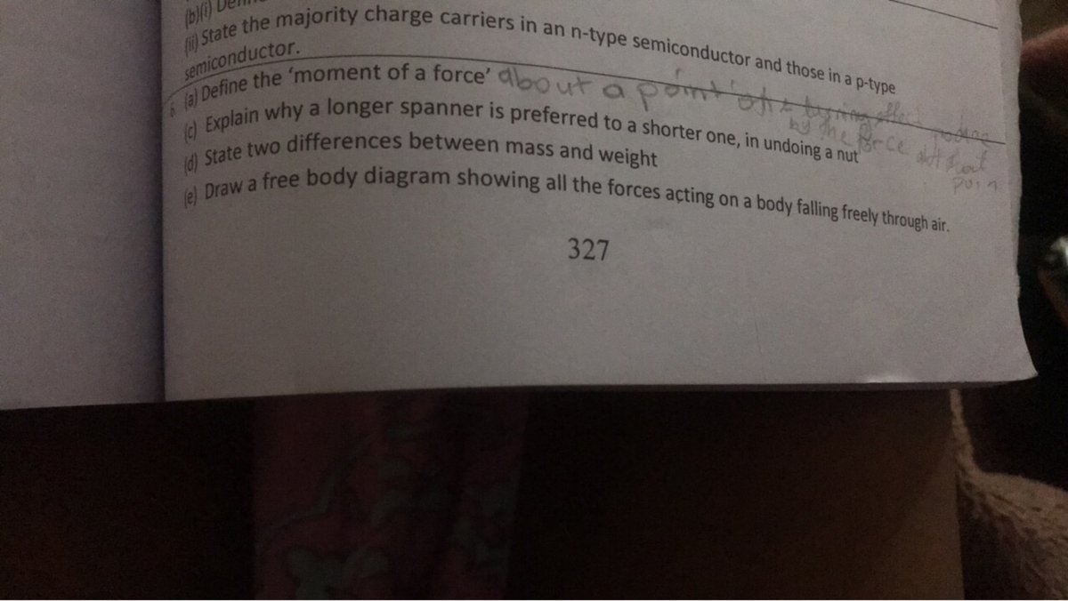 (a) Define the 'moment of a force' about a point. (c) Explain why a longe..