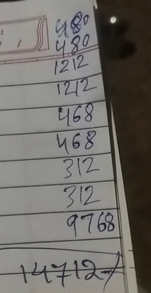 The image shows a list of numbers that appear to be part of an addition p..