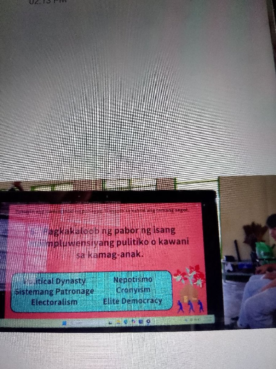 Pagkakaloob ng pabor ng isang impluwensiyang pulitiko o kawani sa kamag-a..