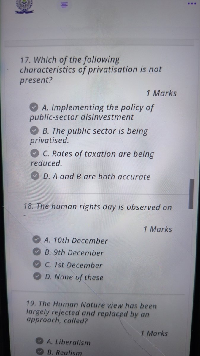 Which of the following characteristics of privatisation is not present? A..
