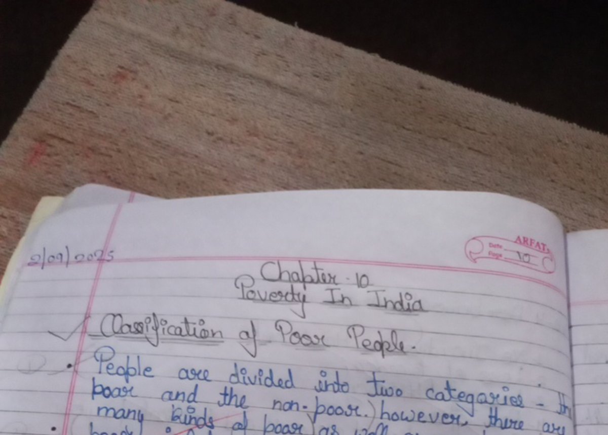 Chapter 10 Poverty In India Classification of Poor People. People are d..