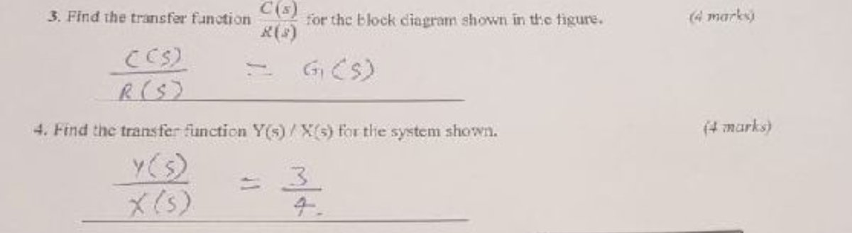 Find the transfer function \frac{C(s)}{R(s)} for the block diagram shown