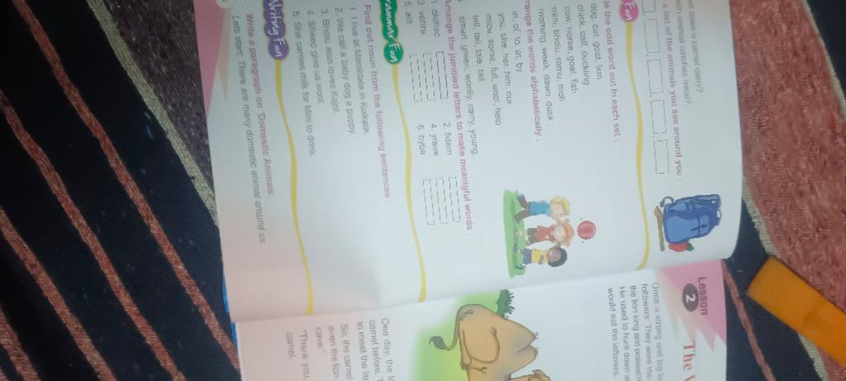 Here are several English language exercises: Fun Tick the odd word out