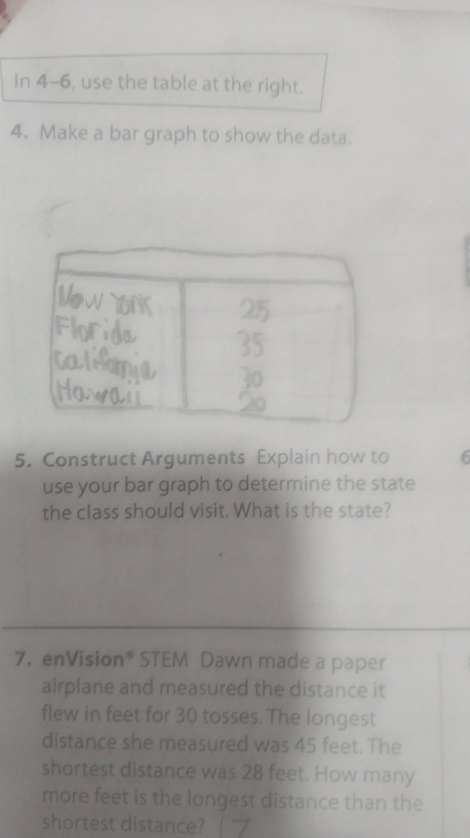 In 4-6, use the table at the right. Table: | State | Value