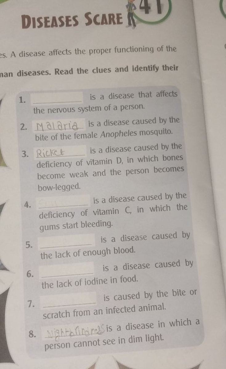 DISEASES SCARE A disease affects the proper functioning of the human dis..
