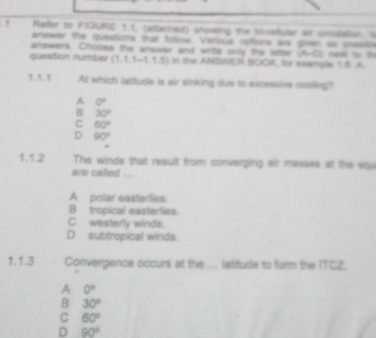 Refer to FIGURE 1.1, (attached) showing the tri-cellular air circulation...