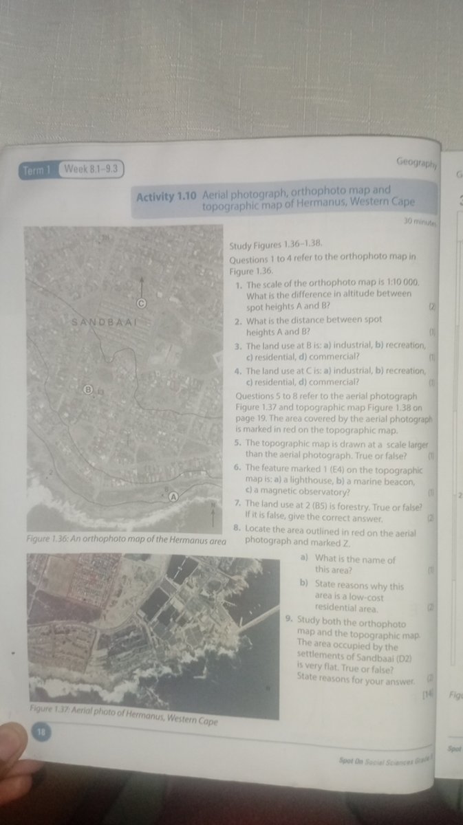 Activity 1.10 Aerial photograph, orthophoto map and topographic map of He..
