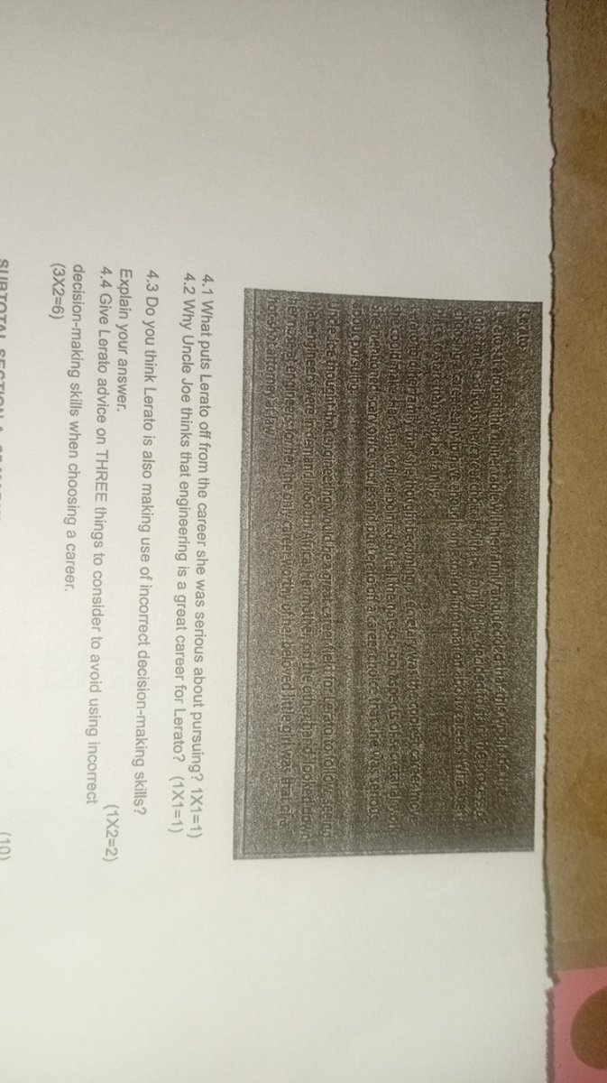 Here's the provided text: Lerato sat around the dinner table with her fa..