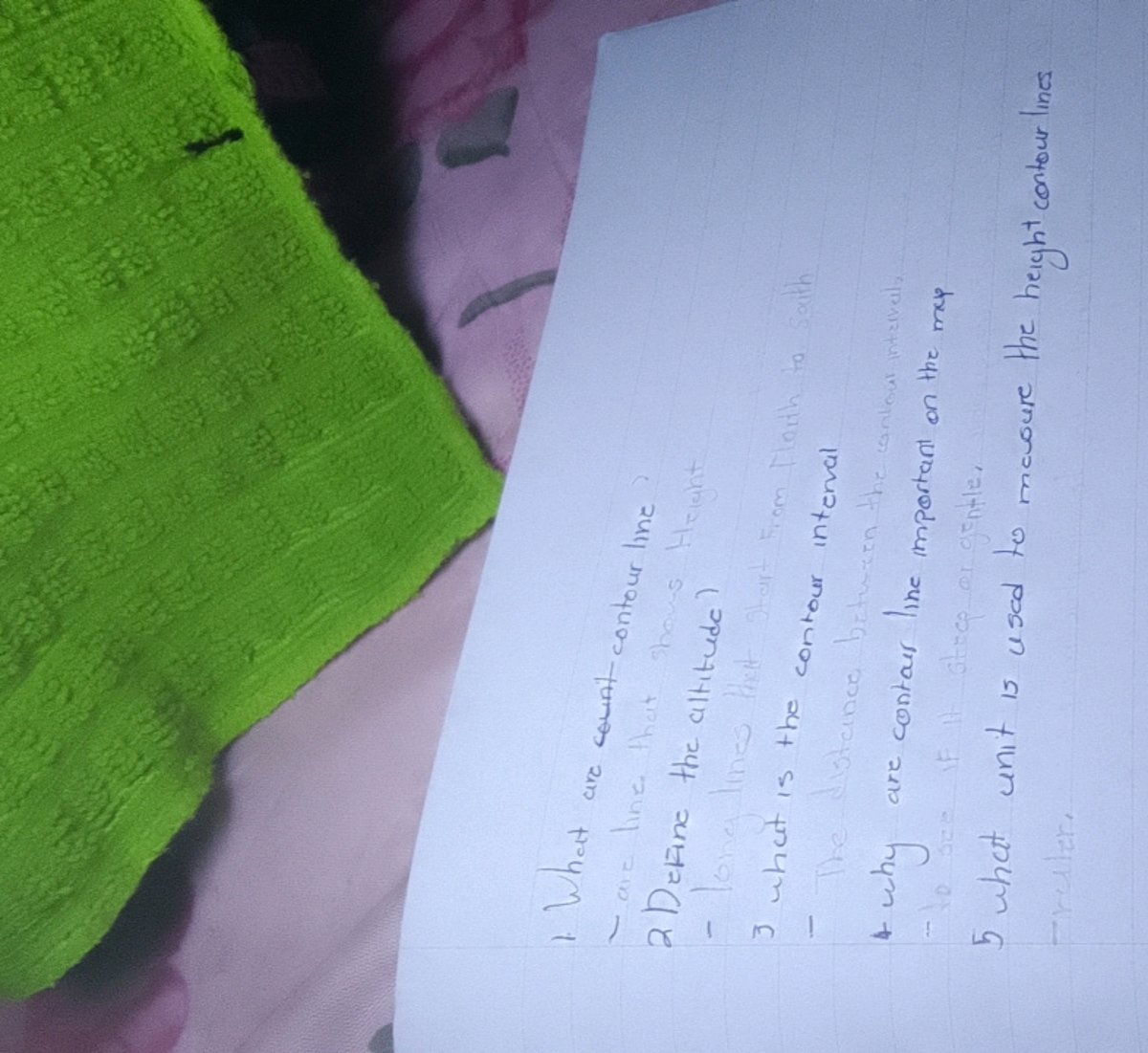 What are contour lines? Define altitude. What is the contour interval? Wh..
