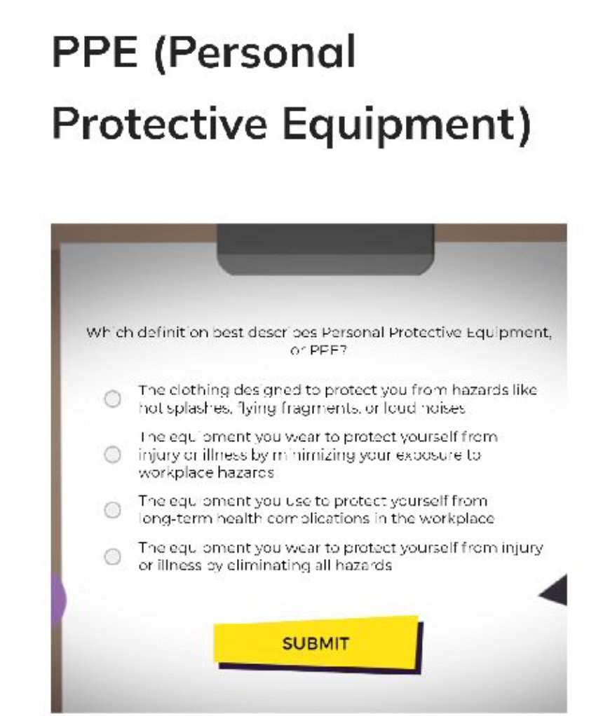Which definition best describes Personal Protective Equipment, or PPE? A..